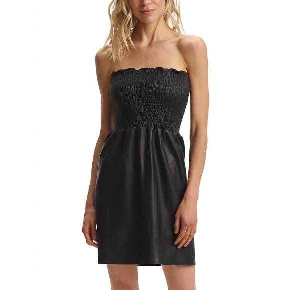 Commando | Dresses | New Commando Faux Leather Smocked Dress In Black ...